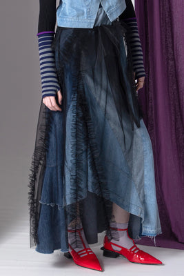FRILL LINE TULLE WRAP SKIRT — aulaaila